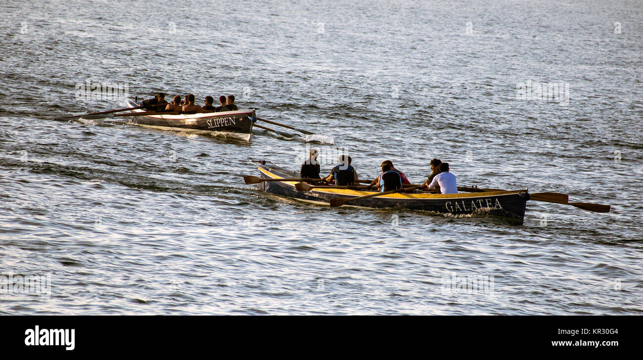 Gig Boats Racing, Scilly Isles Stock Photo - Alamy