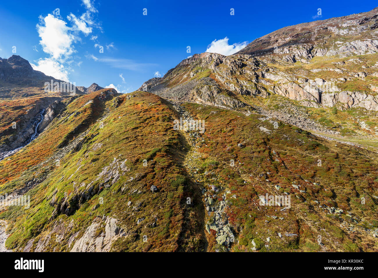 Mountains and peaks landscape. Stubaier Gletscher covered with glaciers ...