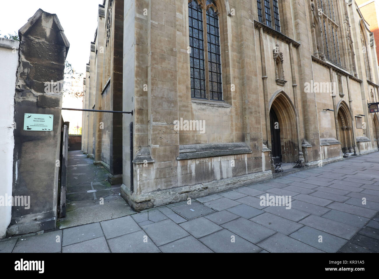The entrance to Willcocks Nursery School, next to Holy Trinity Church ...