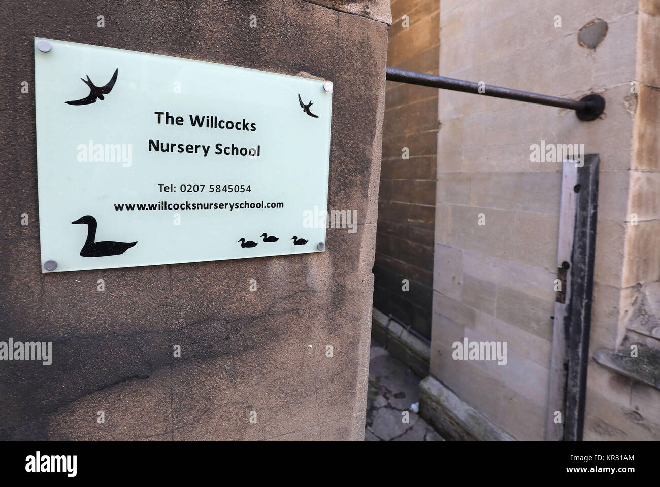 The entrance to Willcocks Nursery School, next to Holy Trinity Church ...