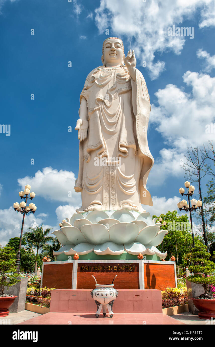 The Vinh Trang Pagoda in My Tho, Vietnam. This pagoda is one of the ...