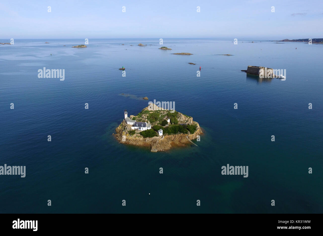 Louet Island and the ÒChateau du TaureauÓ (Bull Castle) in the Bay of ...