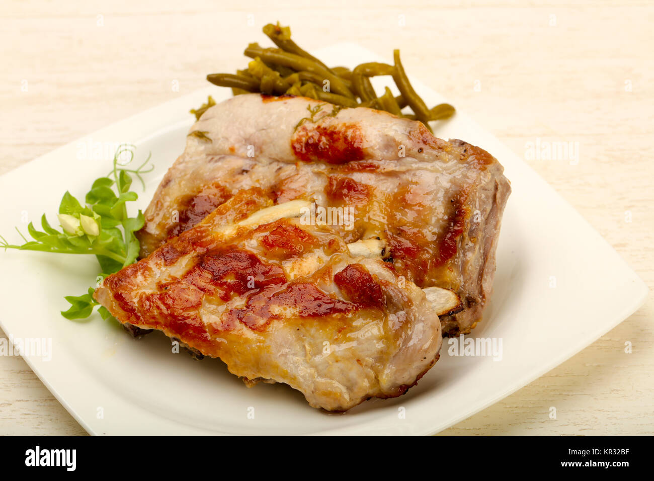 Roasted pork spare ribs Stock Photo - Alamy