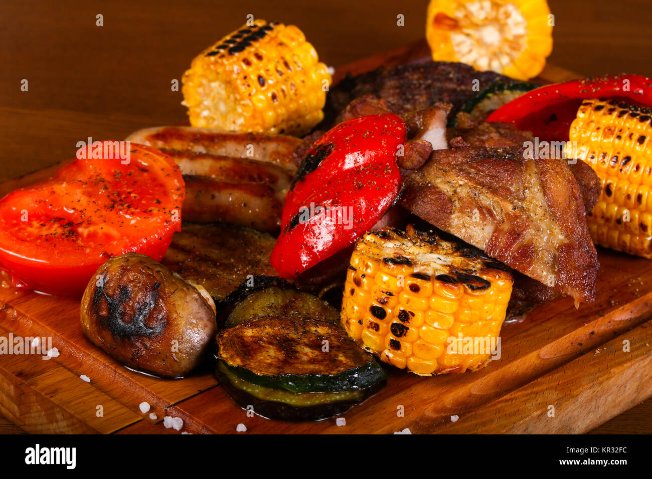 Grilled meat mix plate Stock Photo - Alamy