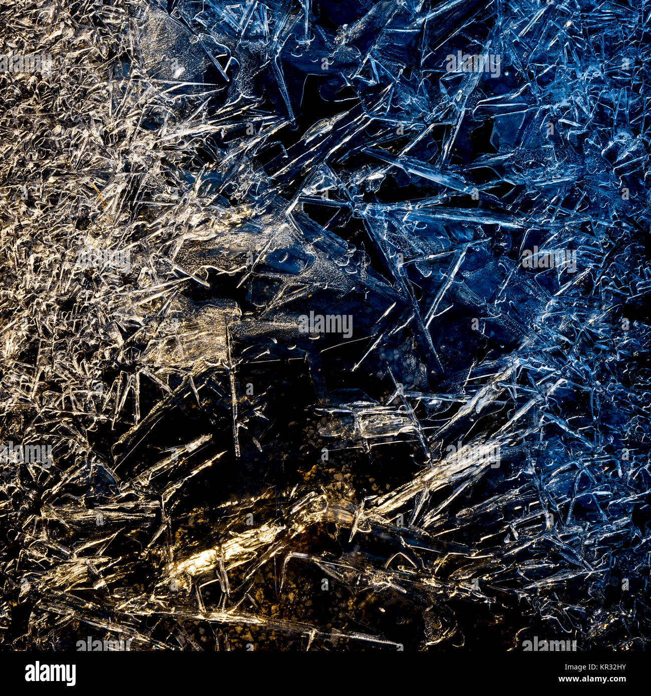 Close up of frozen water with sharp pointed features Stock Photo - Alamy