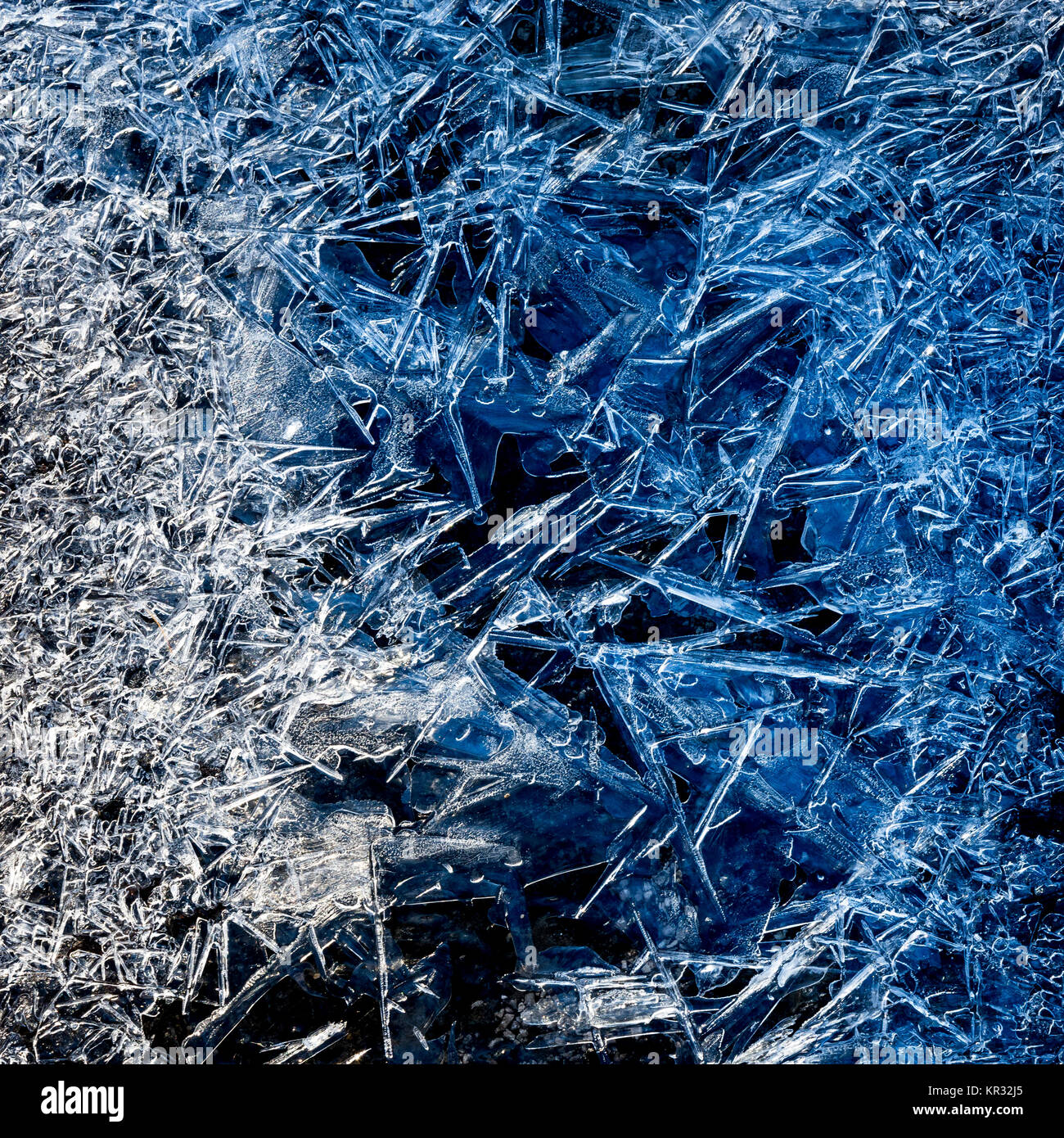 Close up of frozen water with sharp pointed features Stock Photo - Alamy