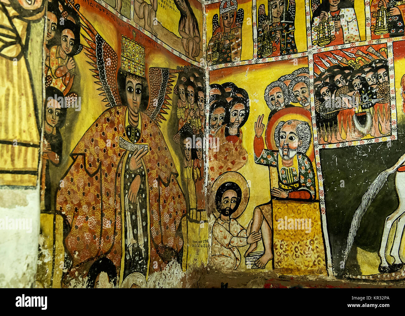 Left: Archangel Michael, right: Jesus washes the feet of Apostle Peter ...