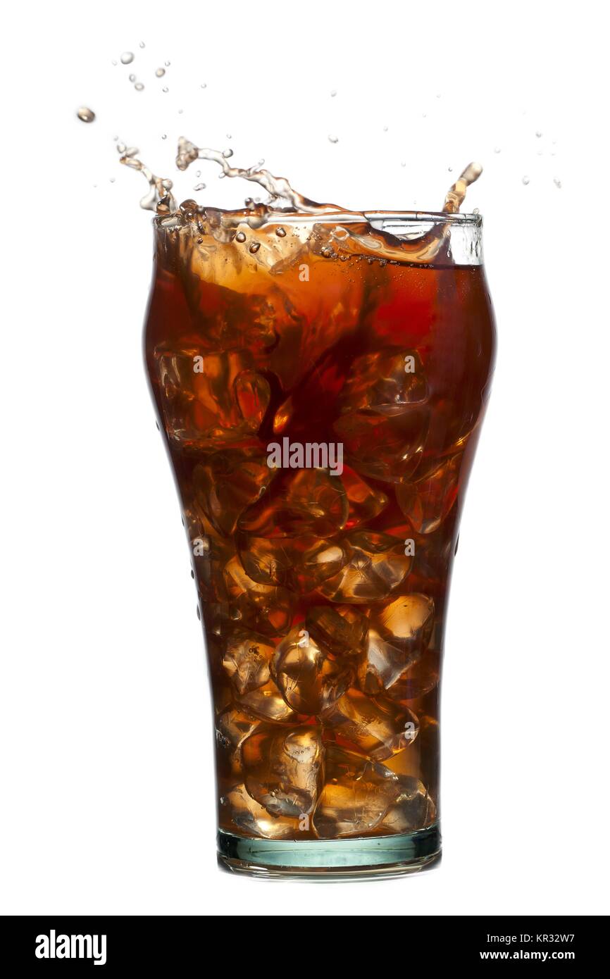 splashing cola drink Stock Photo - Alamy