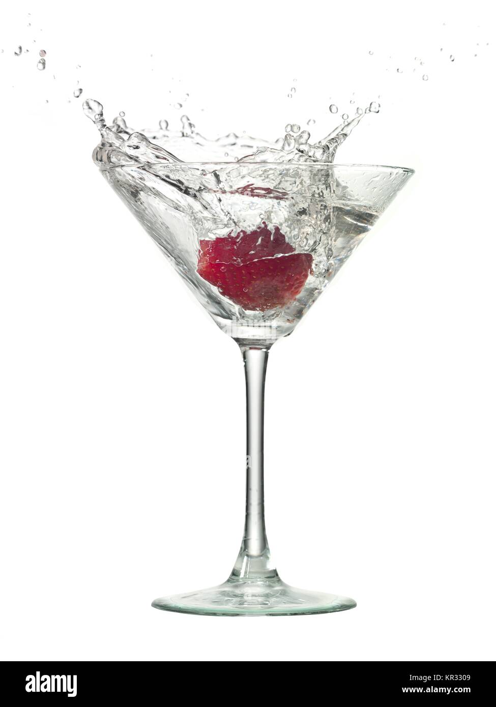 strawberry cocktail drink with splash Stock Photo - Alamy