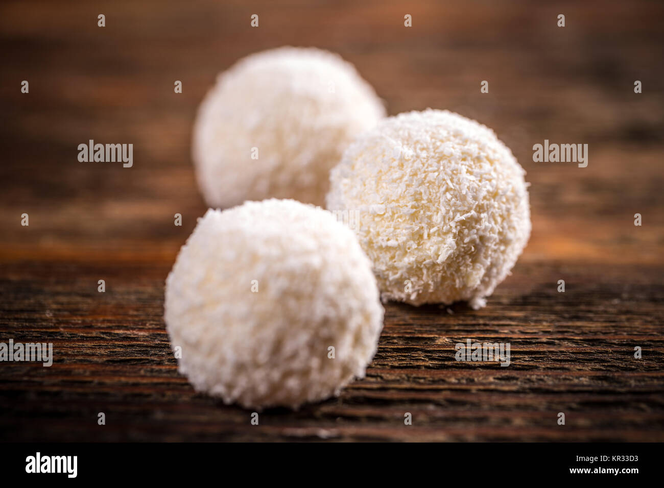 Coconut snowball white truffles Stock Photo - Alamy