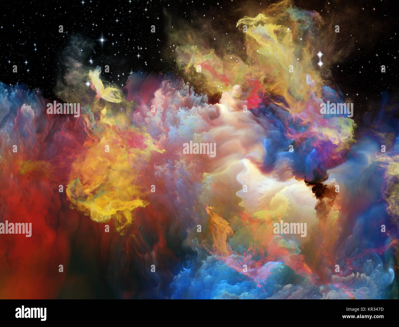 Lights of Space Nebula Stock Photo - Alamy