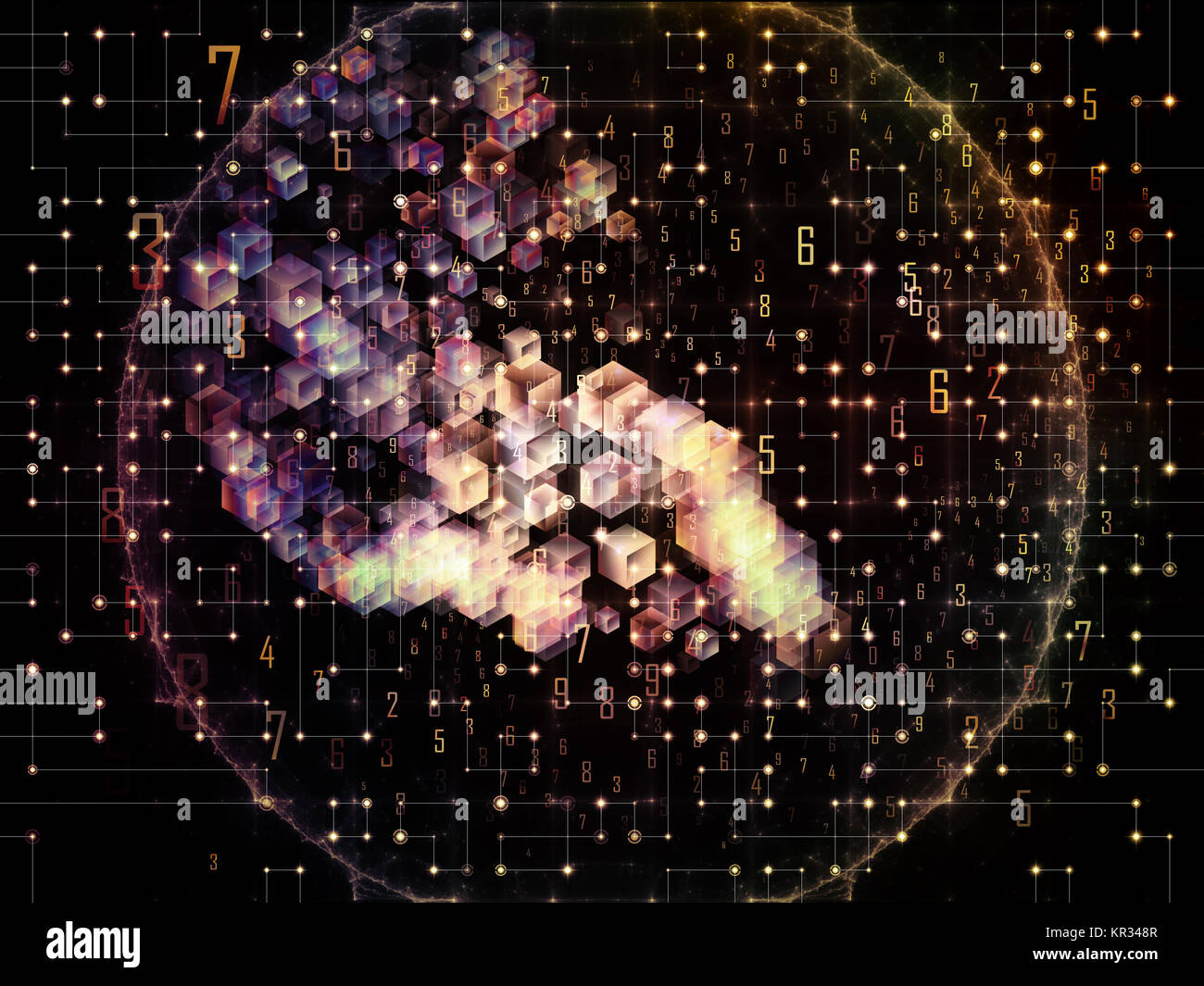 Shining Digital Grid Stock Photo - Alamy