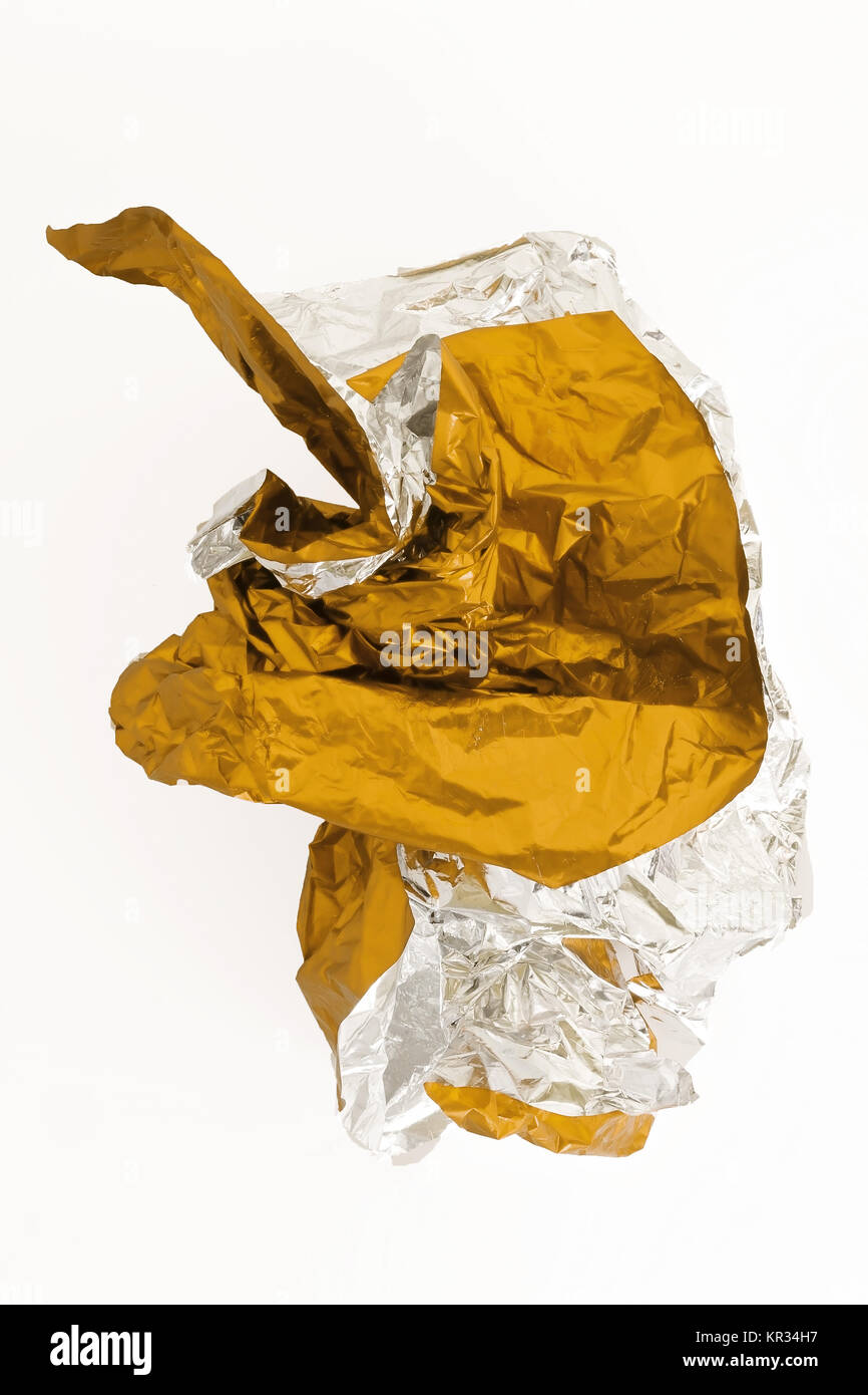 Crumpled wrapping paper ball falling on white surface Stock Photo - Alamy