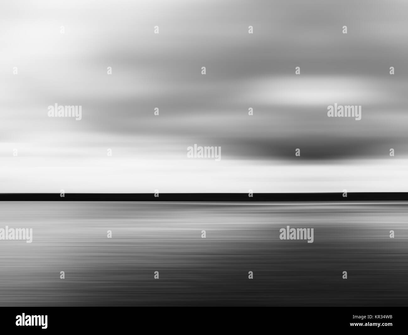 Horizontal vivid black and white minimal landscape abstraction b Stock ...