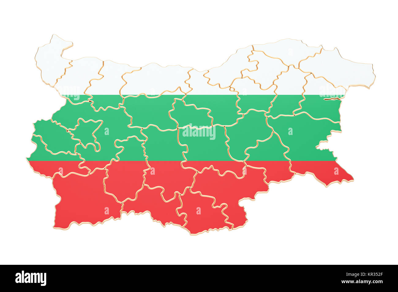 Map of Bulgaria, 3D rendering isolated on white background Stock Photo ...