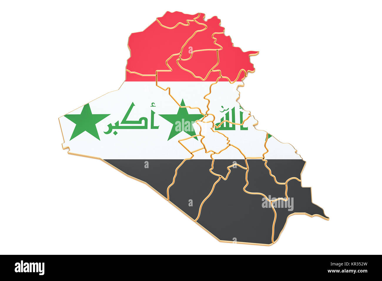 Map of Iraq, 3D rendering isolated on white background Stock Photo - Alamy