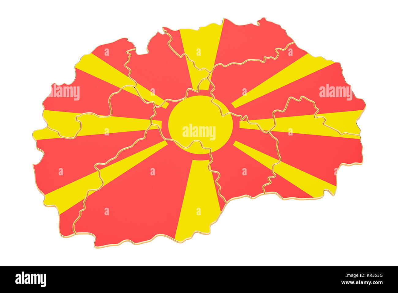 Map of Macedonia, 3D rendering isolated on white background Stock Photo ...
