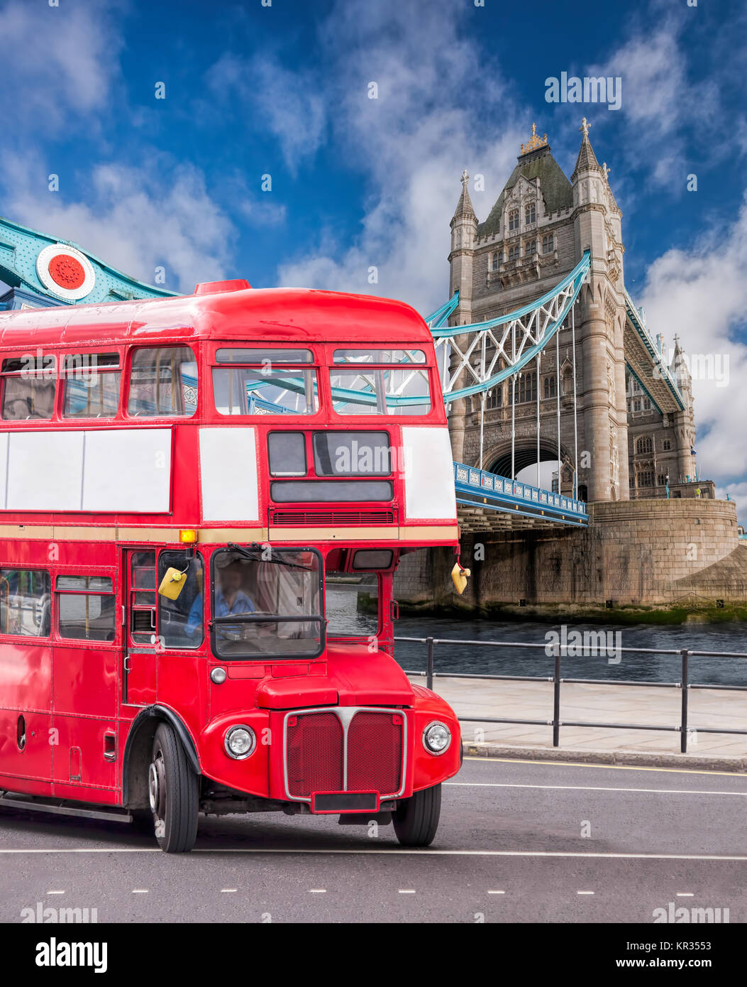 Tower Bridge with double decker bus in London, England, UK Stock Photo ...