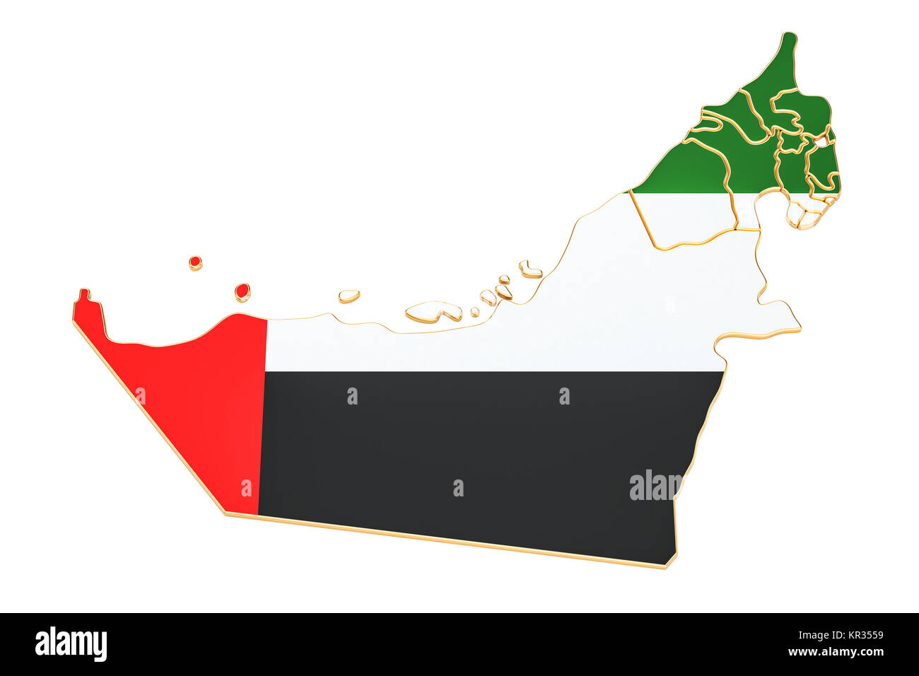 Map of UAE, 3D rendering isolated on white background Stock Photo - Alamy