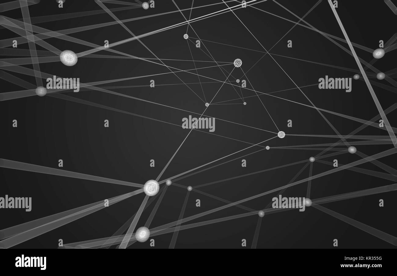 Abstract polygonal space low poly dark background, 3d rendering Stock ...