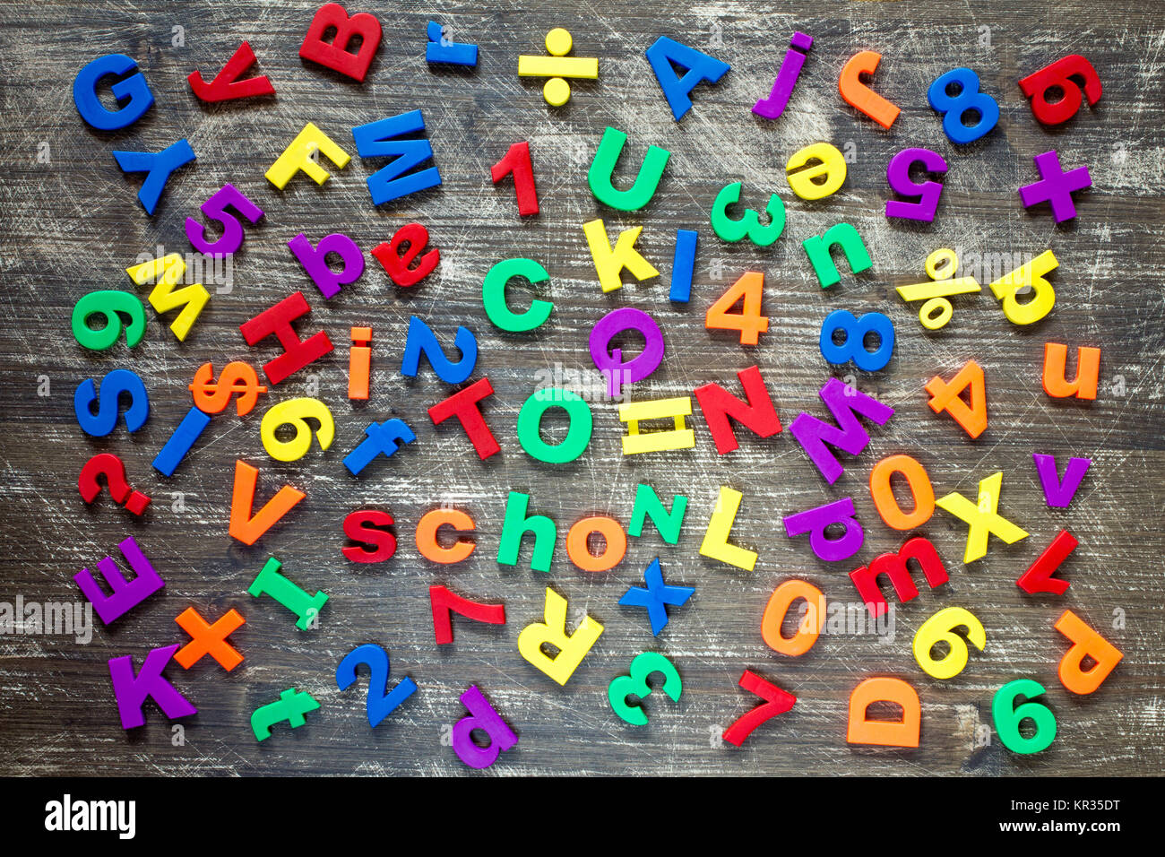 Background from colorful letters and numbers Stock Photo - Alamy