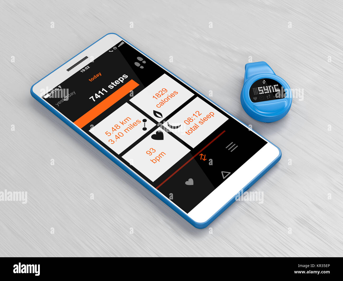 Activity tracker and smartphone Stock Photo - Alamy