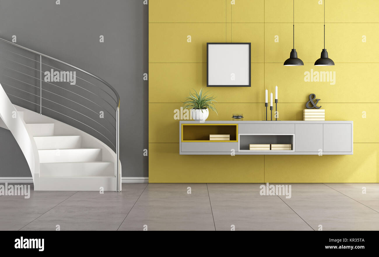 Interior living room stair 3d hi-res stock photography and images - Alamy