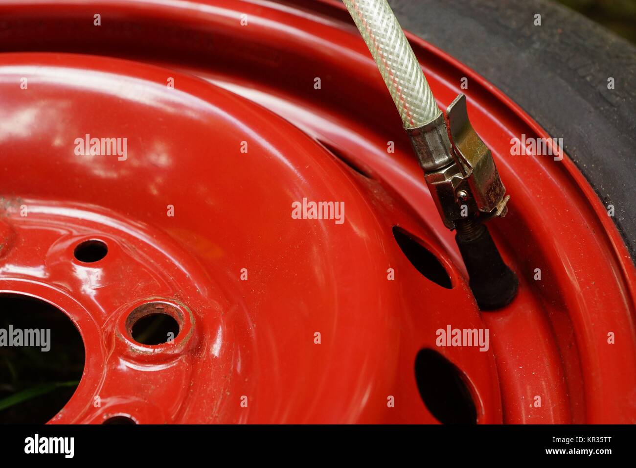 Flat Tire spare Tire Is Inflated Stock Photo Alamy flat-tire-spare-tire-is-inflated-stock-photo-alamy