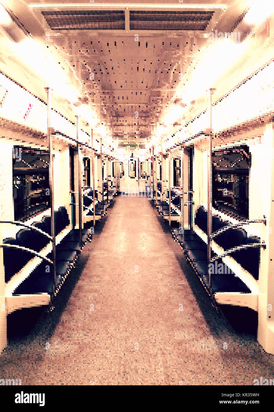 Inside train carriage abstract illustration background Stock Photo - Alamy