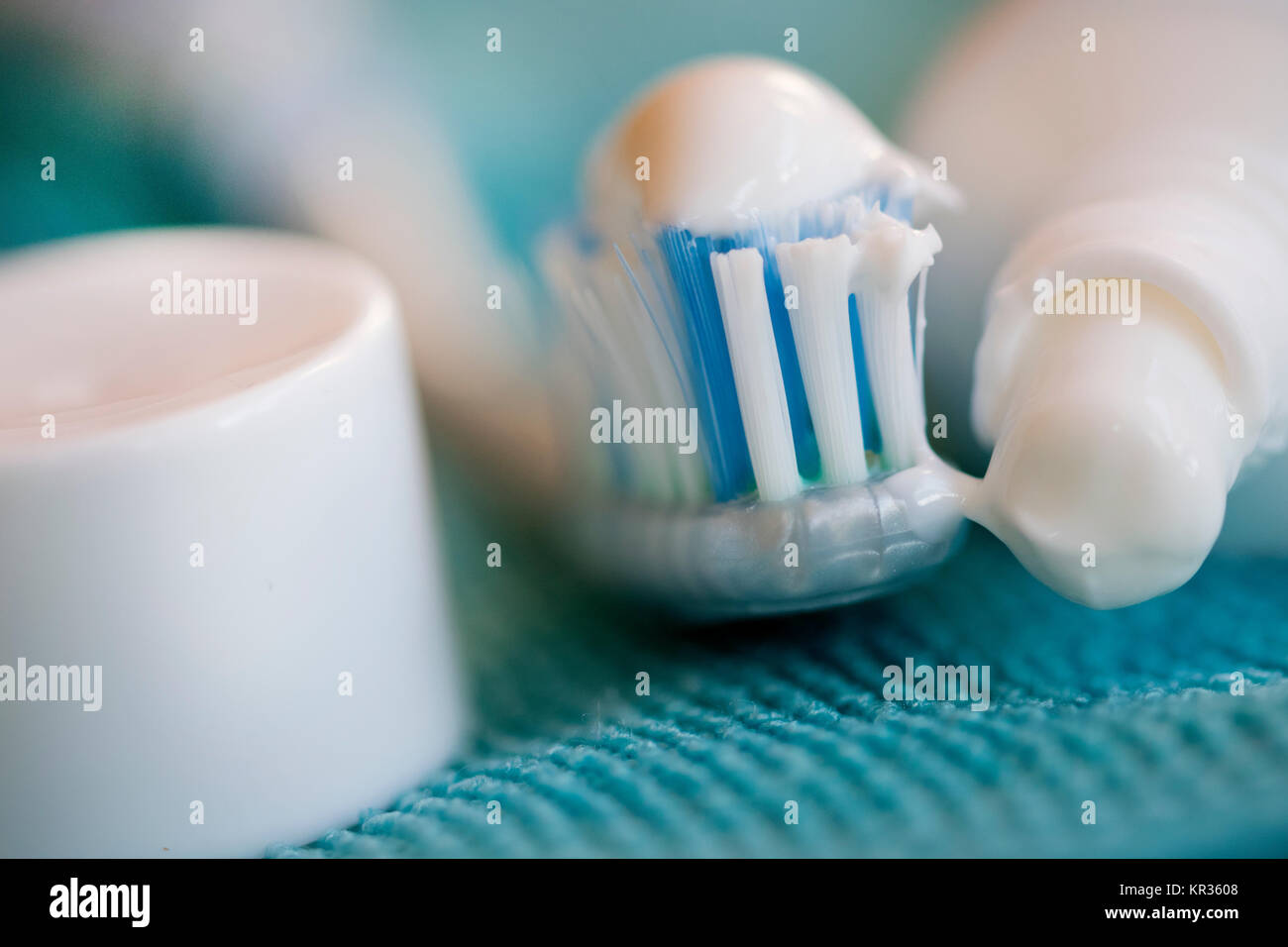 oral cleaning with toothbrush and toothpaste Stock Photo - Alamy