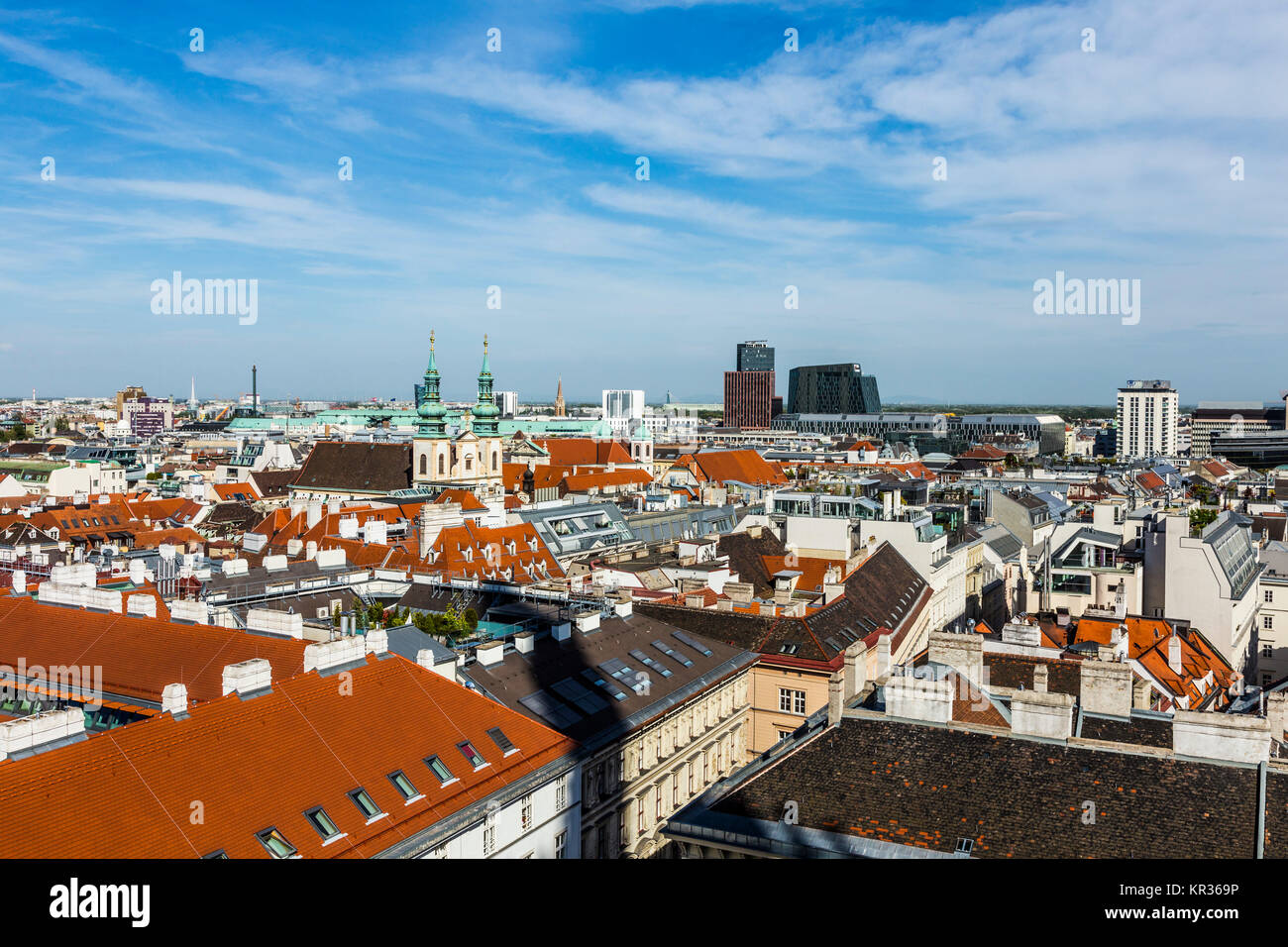 View of Vienna city from the Stephansdom roof, Austria Stock Photo - Alamy