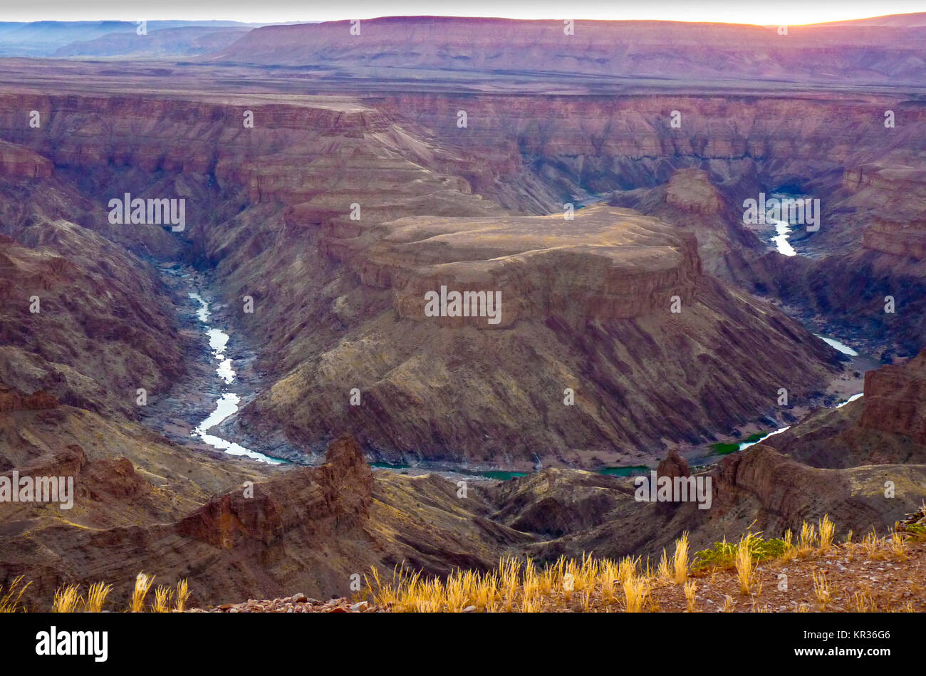scenic view to Fish River Canyon in Namibia Stock Photo - Alamy