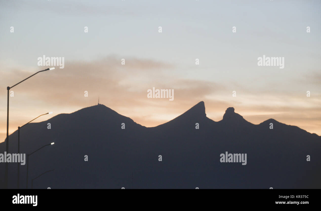 Famous Cerro de la Silla mountain in Monterrey Nuevo Leon Mexico Stock ...