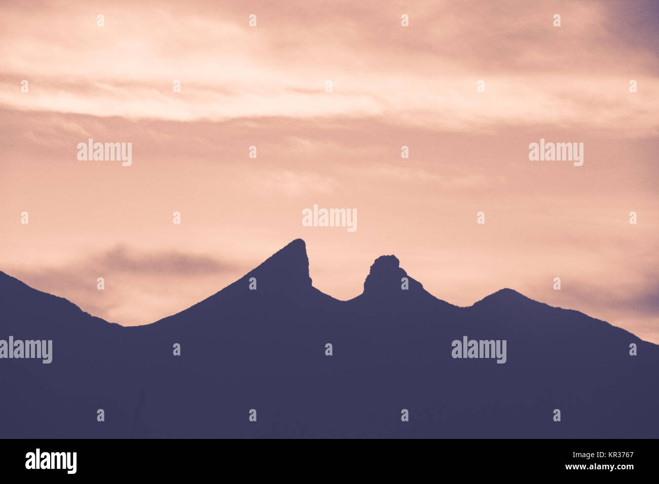 Famous Cerro de la Silla mountain in Monterrey Nuevo Leon Mexico Stock ...