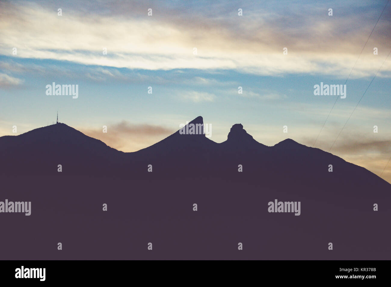 Famous Cerro de la Silla mountain in Monterrey Nuevo Leon Mexico Stock ...