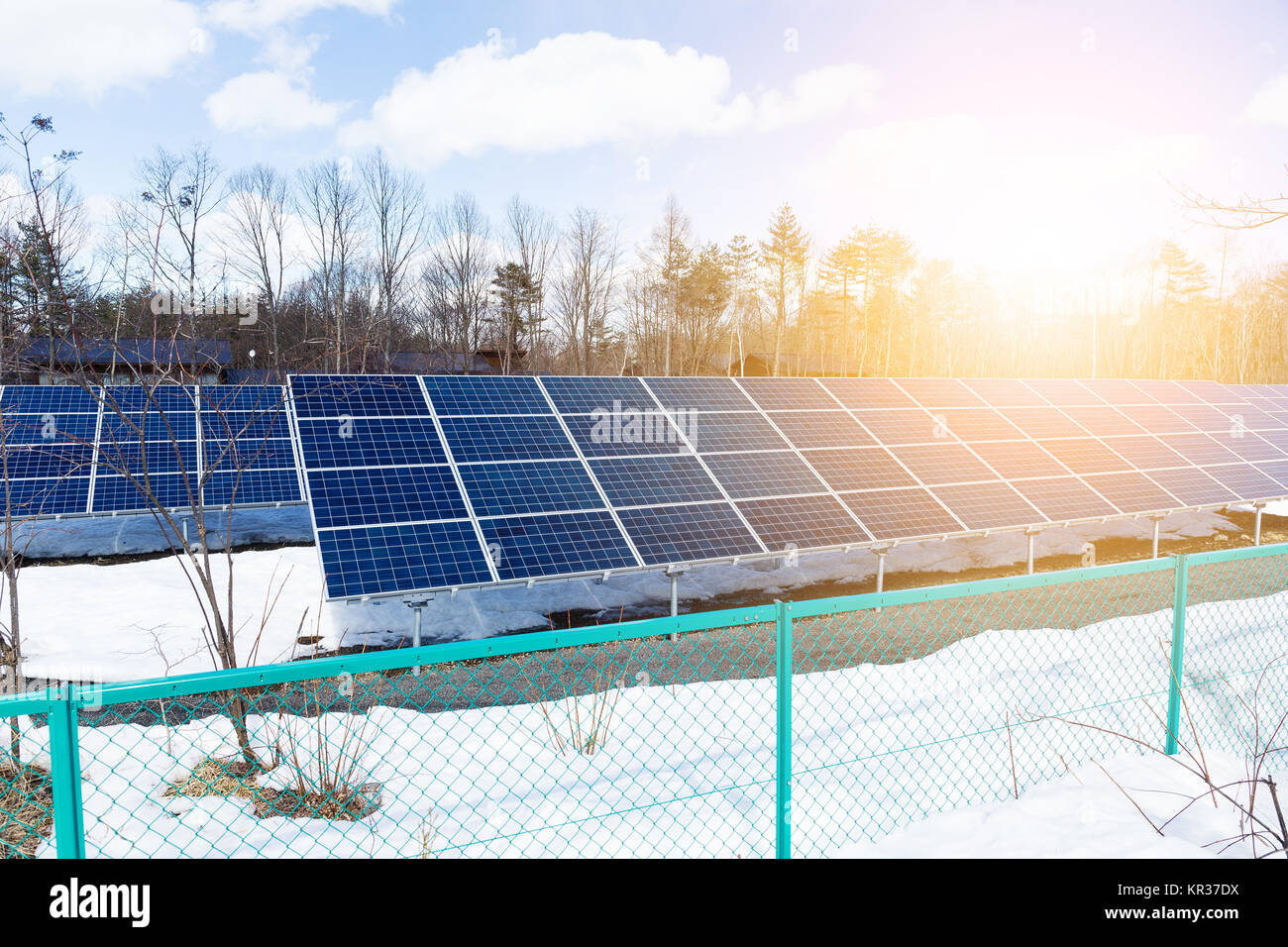 Solar panel plant Stock Photo - Alamy