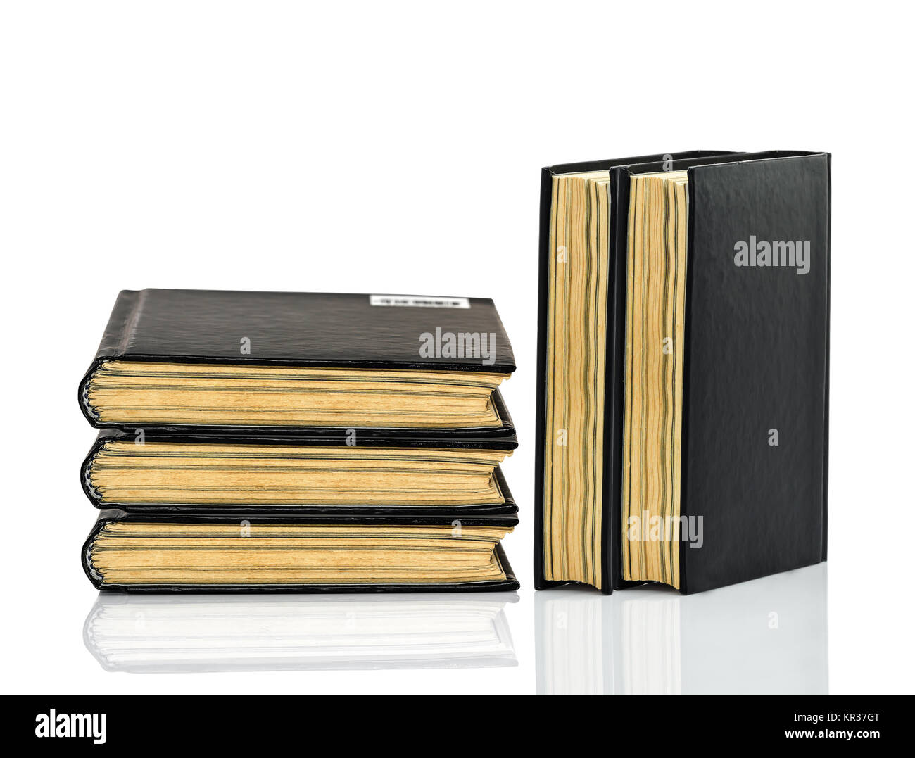 Black book is laying with shadow on white background Stock Photo - Alamy