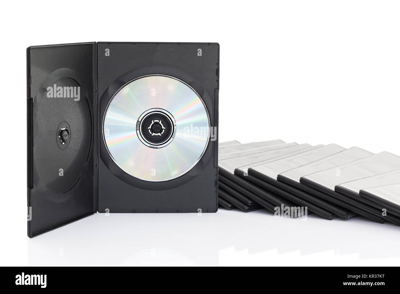 DVD box with disc on white background Stock Photo - Alamy