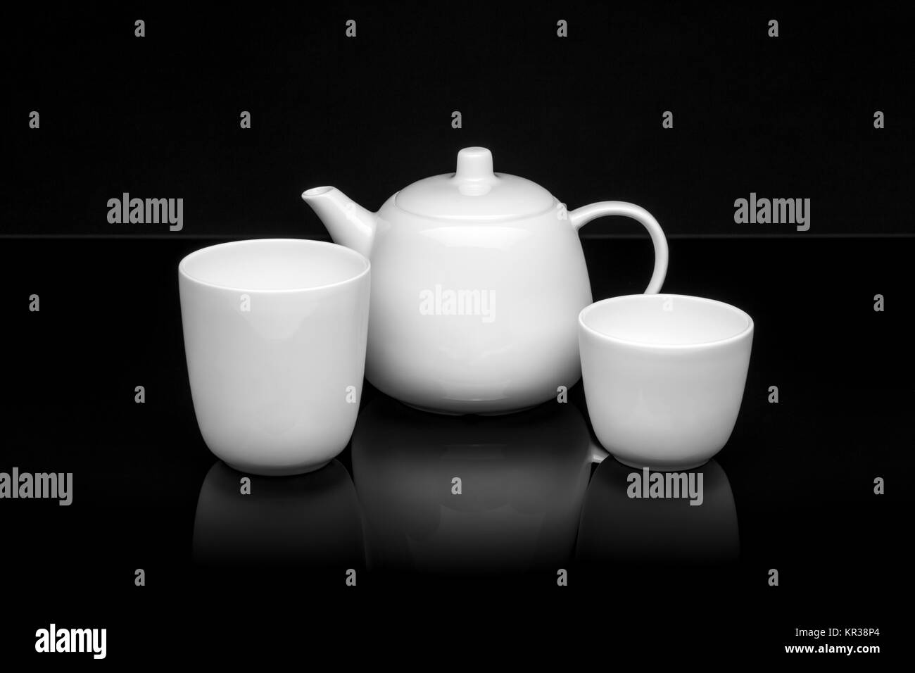 White porcelain tea set Stock Photo - Alamy