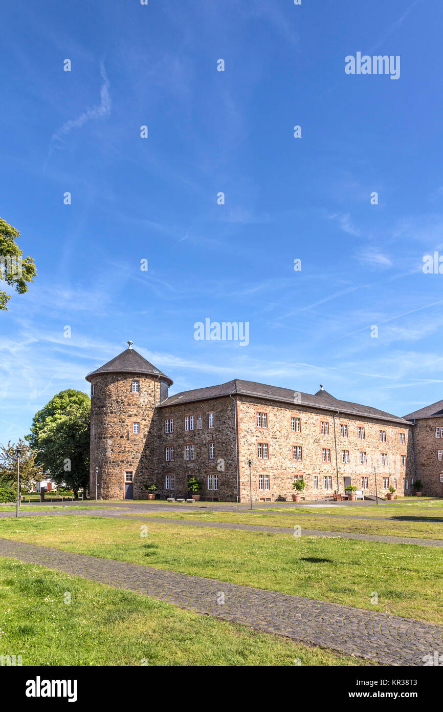 famous old castle in Butzbach, Germany under blue sky Stock Photo - Alamy