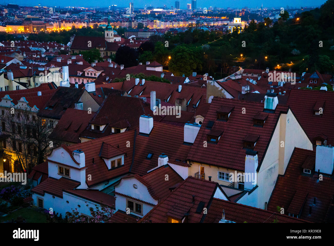 Prague roofs from above. Image of Prague, capital city of Czech ...