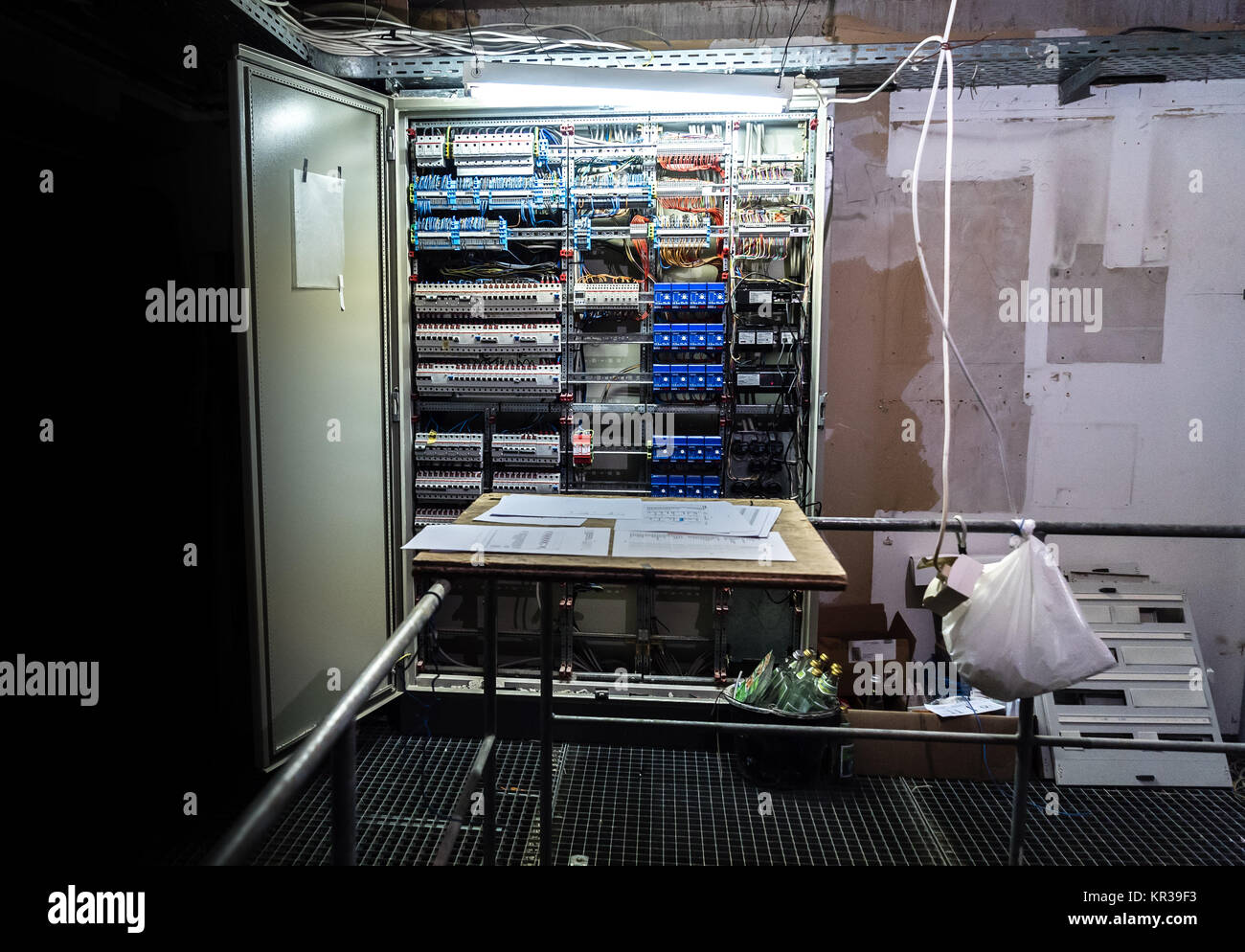 Low-voltage cabinet. Uninterrupted power. Electrical power in cellar ...