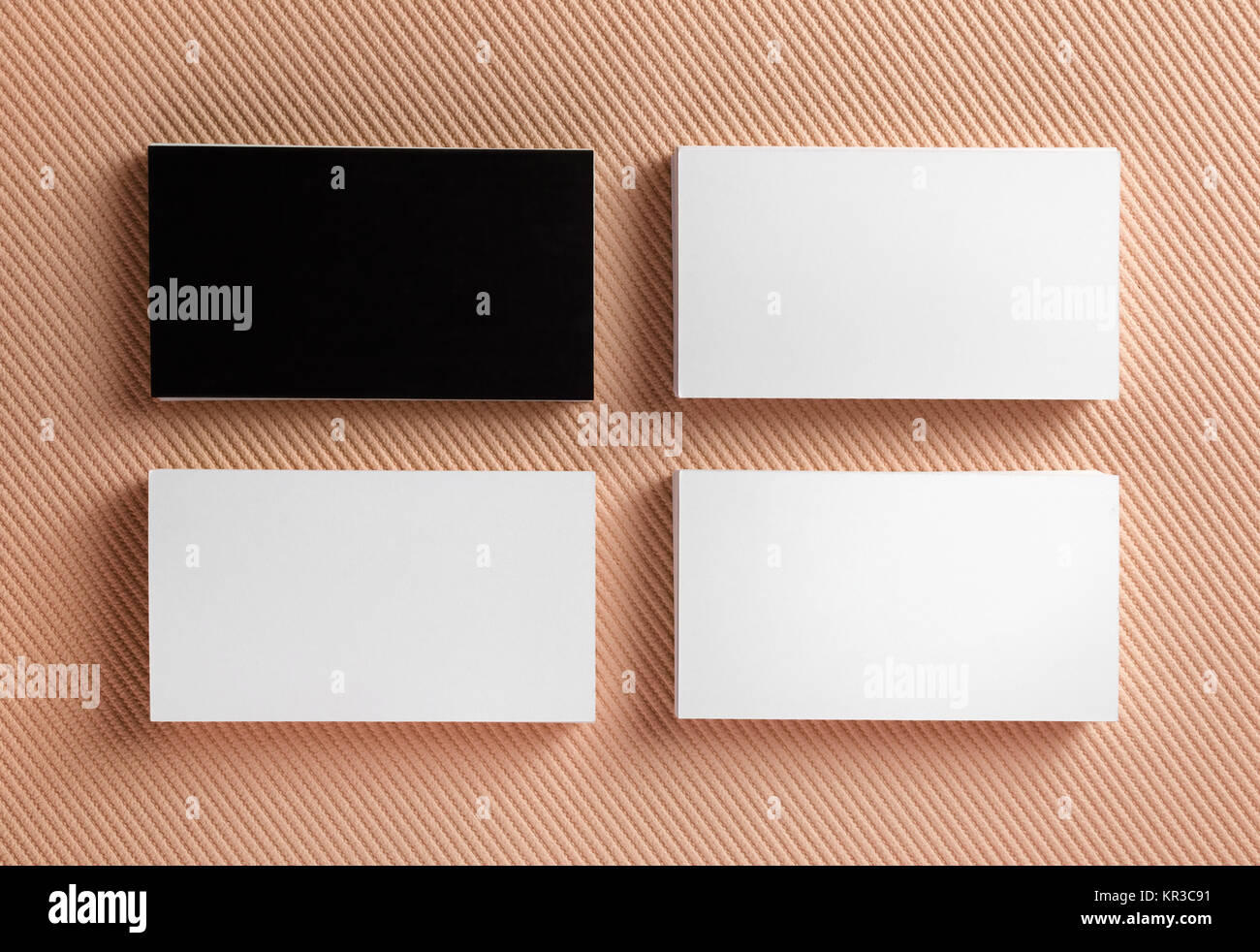 Set of business cards on a color background Stock Photo - Alamy