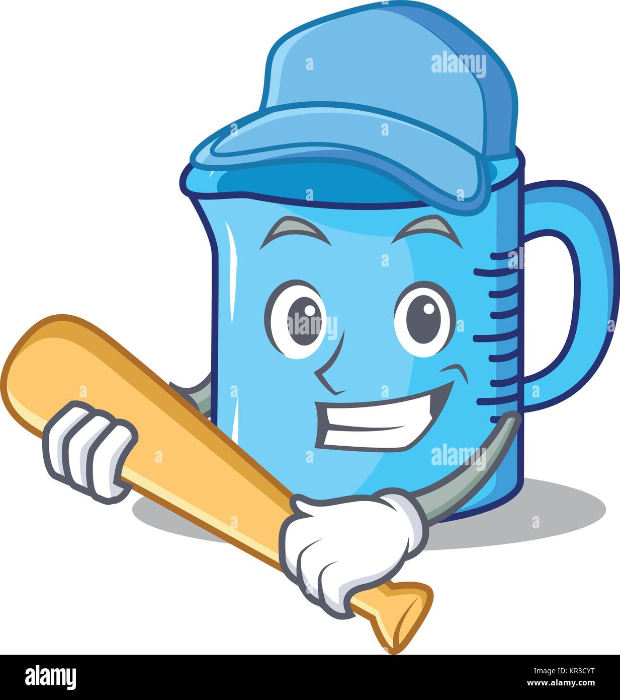 Playing baseball measuring cup character cartoon Stock Vector Image ...
