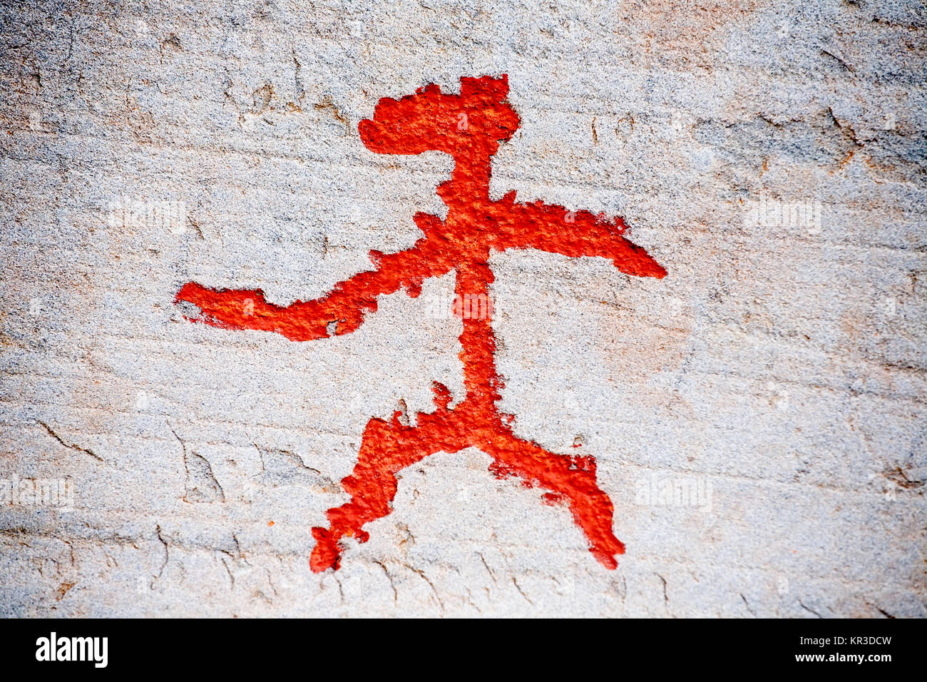 prehistoric rock carving petroglyphs on stone surface closeup Stock ...