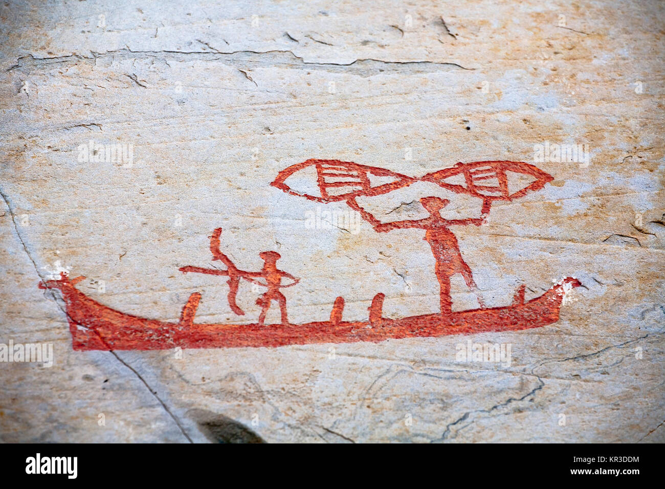 prehistoric rock carving petroglyphs on stone surface closeup, Alta ...
