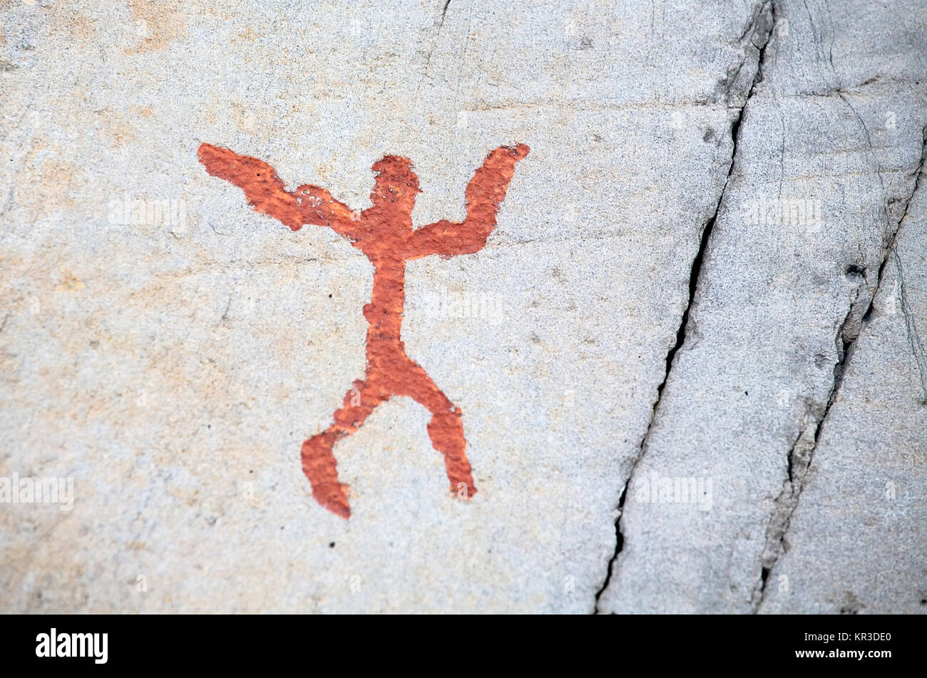 prehistoric rock carving petroglyphs on stone surface closeup Stock ...