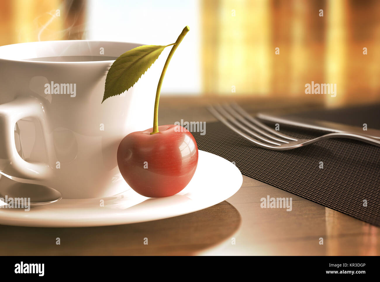 Red Cherry Coffee Stock Photo - Alamy