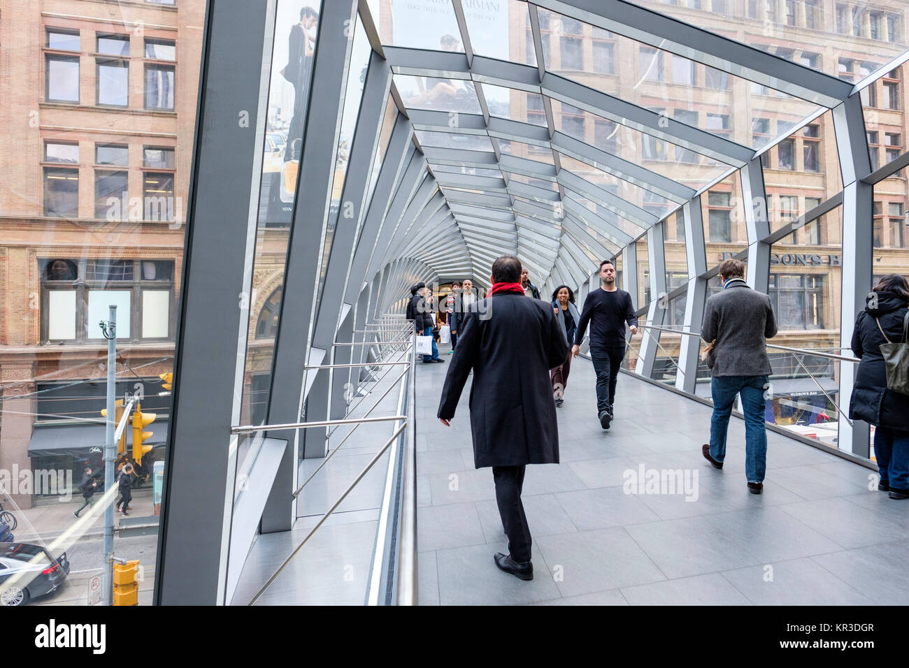 Pedway, elevated pedestrian walkway linking Toronto Eaton Centre ...