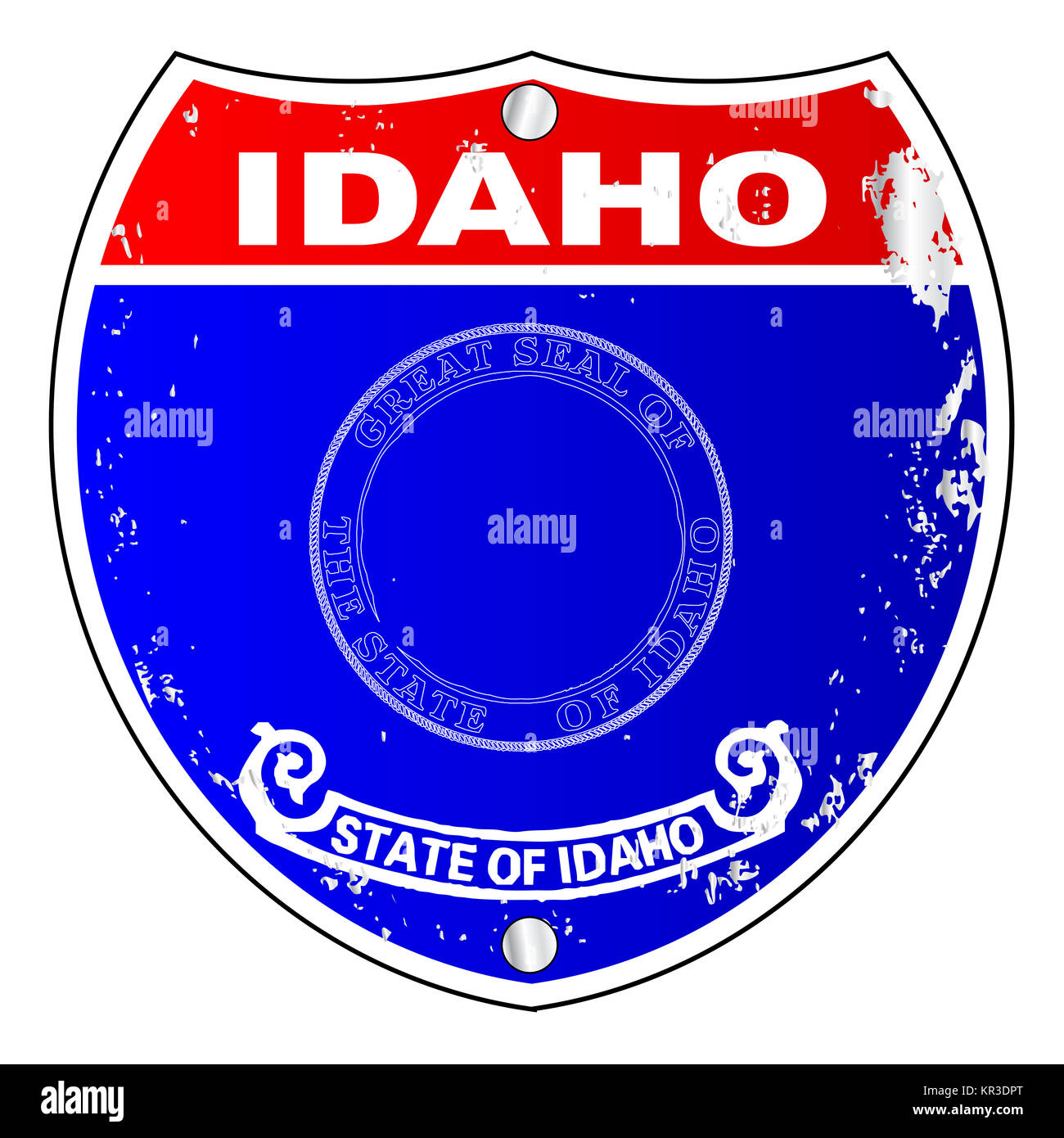 Idaho Flag Icons As A Interstate Sign Stock Photo - Alamy
